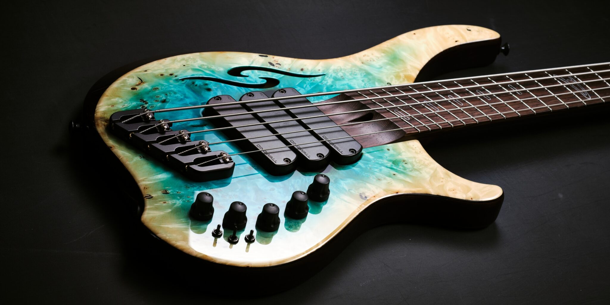Dingwall Afterburner II Turquoise Natural Reverse Burst Yellow Buckeye ...